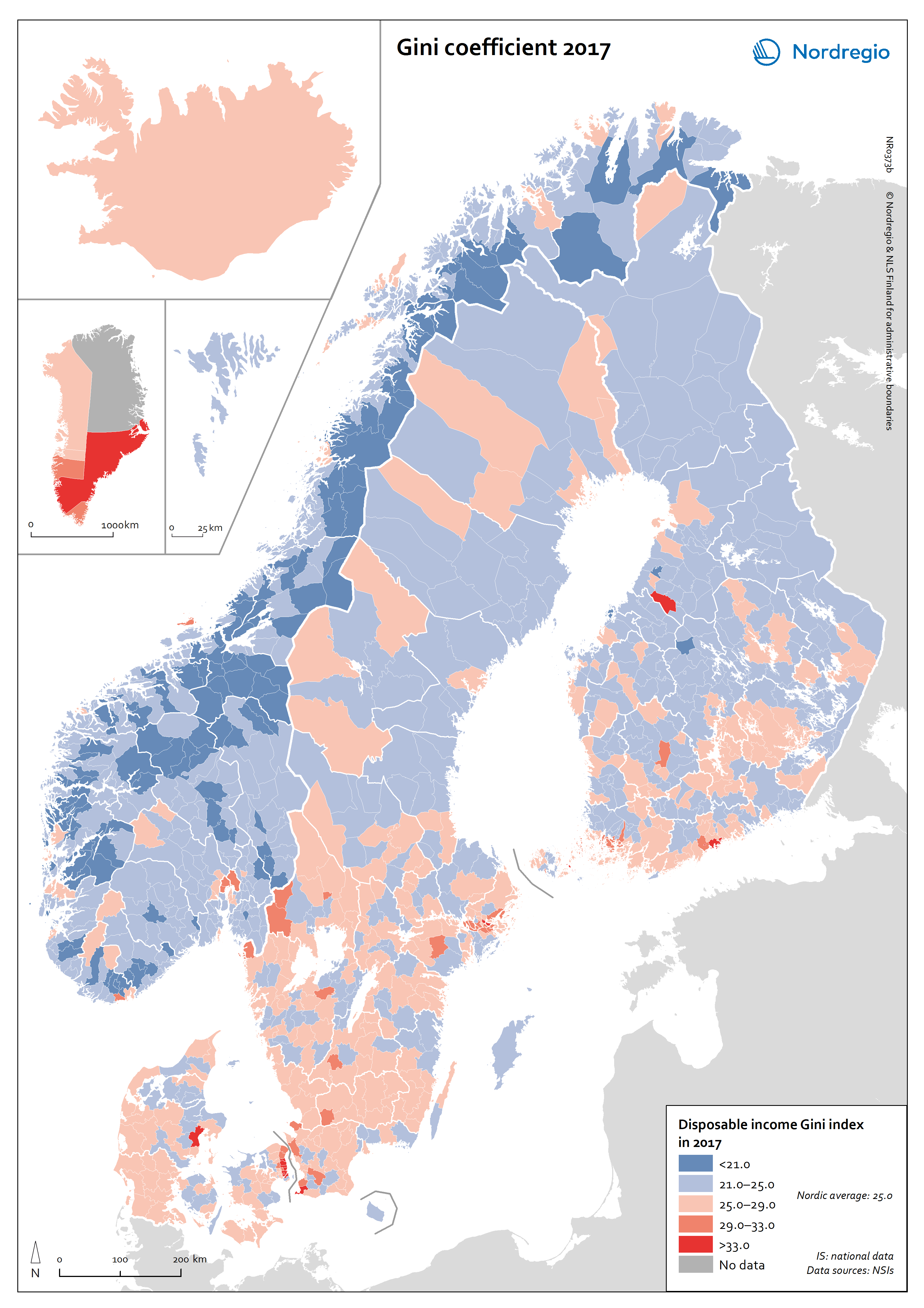 Gini Coefficient 2017 Nordregio