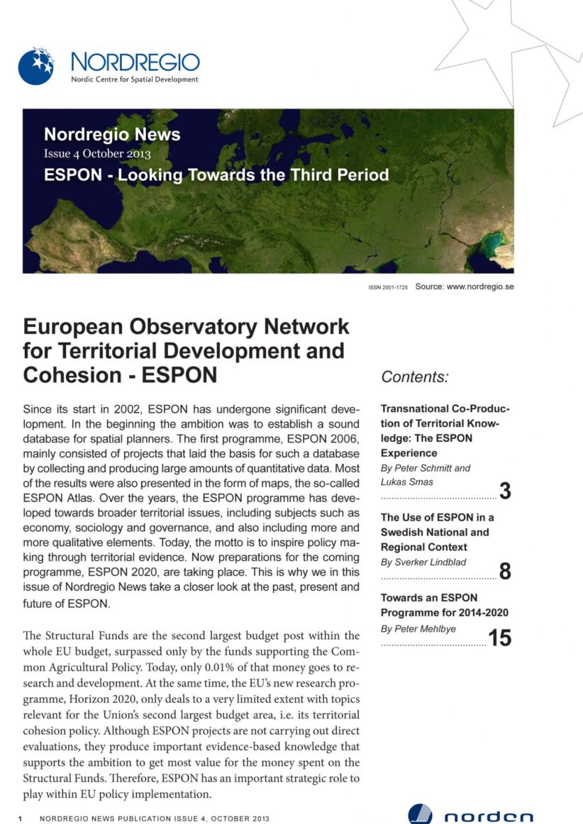 Nordregio News Issue 4 2013: ESPON - Looking Towards the Third Period ...